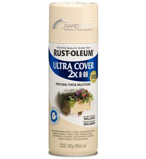 Rapid Paint - SPRAY BRANCO NAVAJO BRILHANTE ULTRA COBERTURA 2X 430ML RUST OLEUM - TUBO